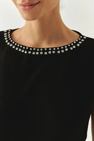 EXQUISE Scout Dropped Shoulder Knit Blouse - Black