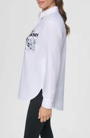 Dkny Print Pocket Poplin Shirt