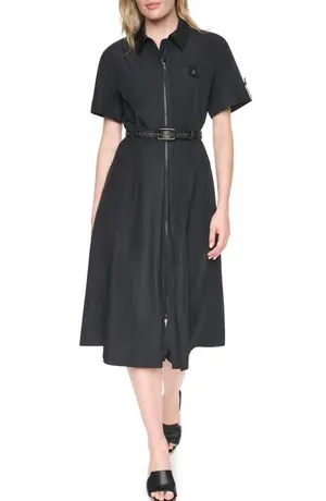 Dkny Zip Front Taffeta Shirtdress