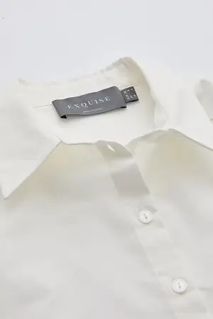 EXQUISE Tegan Poplin Short Sleeve Shirt