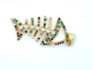 GEMINI JEWELRY Multicolor Fish Bone Pendant