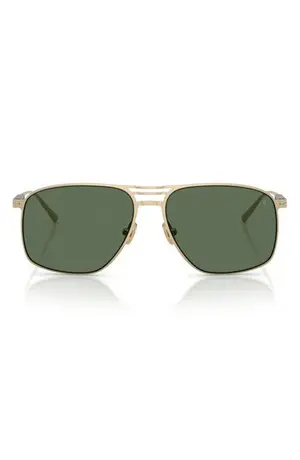 Brunello Cucinelli Bc2017st 56mm Polarized Rectangle Sunglasses