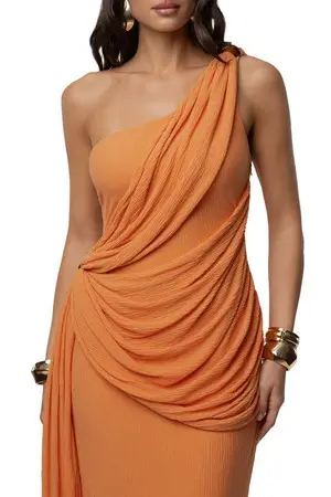 JLUXLABEL One-shoulder Draped Maxi Dress