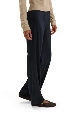 FAVORITE DAUGHTER The Everything Silk Blend Pants - Navy