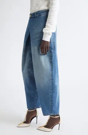 Balmain Pleated Barrel Leg Jeans