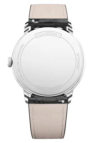 Baume & Mercier Classima Leather Strap Watch - Black