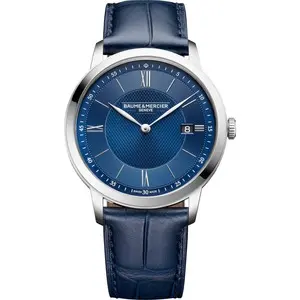 Baume & Mercier Classima Leather Strap Watch - Blue