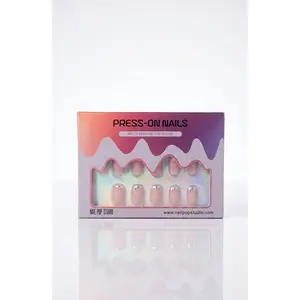 NAIL POP STUDIO Square Press-on Nails - Chrome Edge