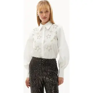 EXQUISE Bernard Embroidered Cotton Shirt - Ecru