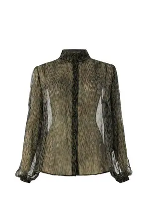 EXQUISE Kamiyah Mandarin Collar Blouse