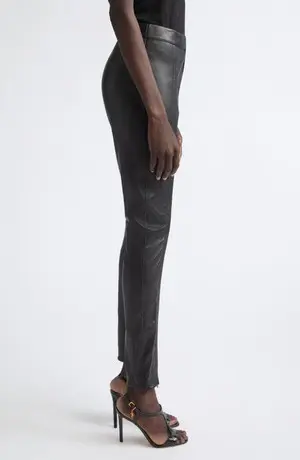 TOM FORD Zip Front Lambskin Leather Skinny Pants