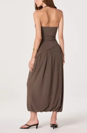 Astr The Label Savannah Ruched Cowl Neck Halter Top