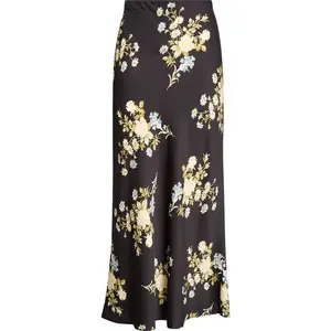 Veronica Beard Clover Floral Silk Blend Maxi Skirt - Black Multi