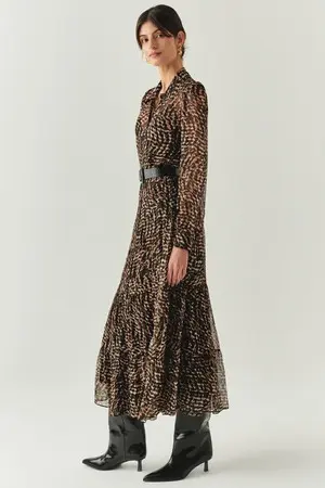 EXQUISE Aliza Chiffon Midi Dress