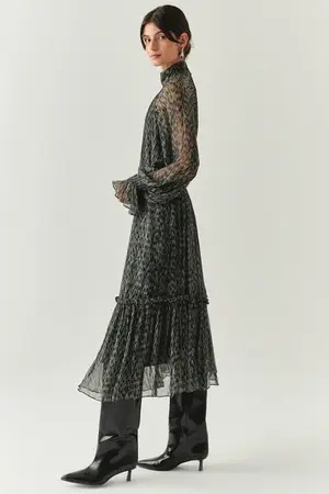 EXQUISE Zora Chiffon Midi Dress