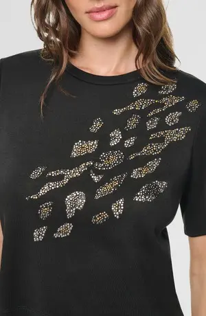 Dkny Animal Heat Set Stud Cotton T-shirt