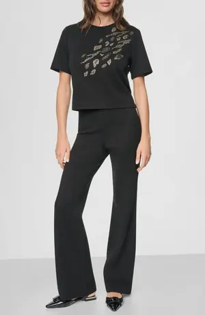 Dkny Animal Heat Set Stud Cotton T-shirt