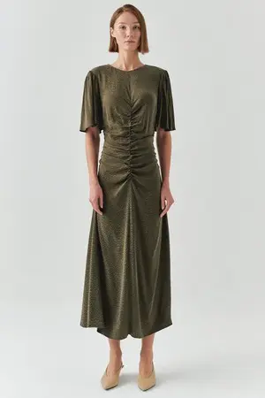 EXQUISE Kylee Midi Dress - Khaki
