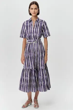 EXQUISE Xenia Striped Midi Dress