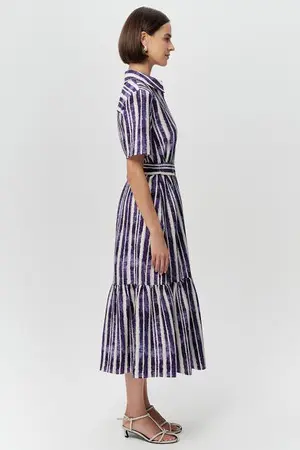 EXQUISE Xenia Striped Midi Dress