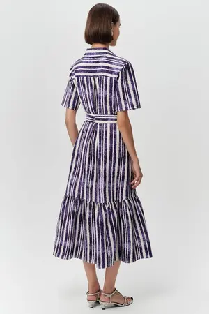 EXQUISE Xenia Striped Midi Dress