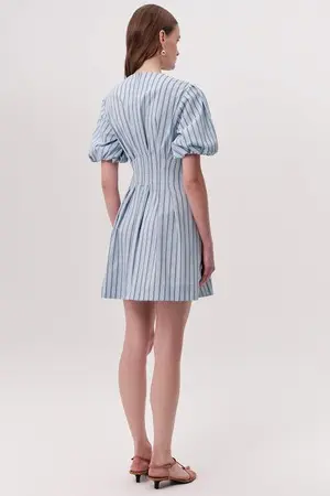 EXQUISE Nancy Puff Sleeve Fitted Pocketed Mini Dress