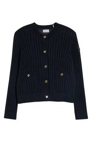 Moncler Mixed Media Down Cardigan - Blue