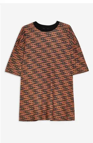 Topshop Monogram Oversize Boyfriend Tee