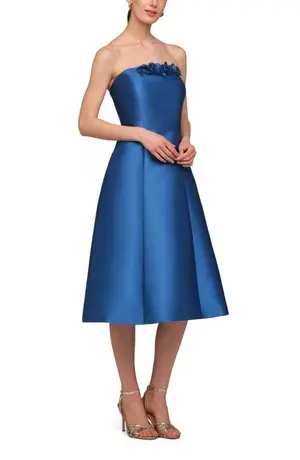 KAY UNGER Livia Strapless Satin Cocktail Dress
