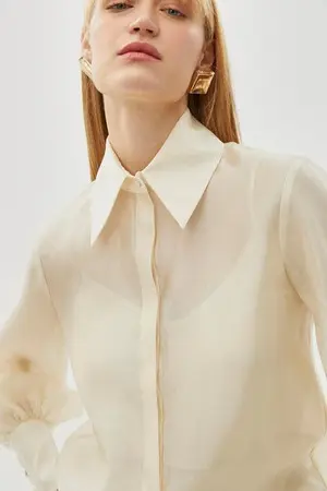 EXQUISE Madelyn Balloon Sleeve Shirt