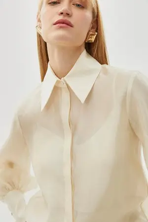 EXQUISE Bernard Embroidered Cotton Shirt - Ecru