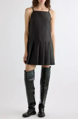 Acne Studios Dary Duchesse Satin Dress - Dark Chocolate Brown