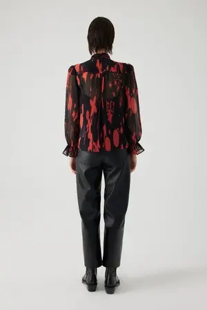 EXQUISE Agatha Sheer Chiffon Shirt
