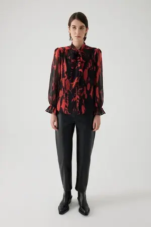 EXQUISE Agatha Sheer Chiffon Shirt