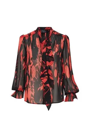 EXQUISE Agatha Sheer Chiffon Shirt