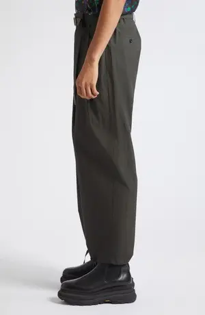 Sacai Cotton Twill Belted Crop Pants