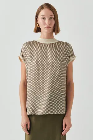 EXQUISE Penny Blouse - Brown Patterned