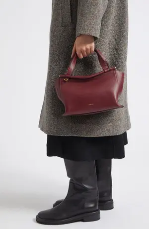 WANDLER Ida Leather Top Handle Bag - Bordeaux