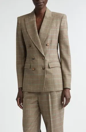 Etro Plaid Double Breasted Blazer - Multicol On Beige Base