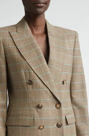 Etro Plaid Double Breasted Blazer