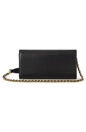 Mulberry Lily Leather Wallet On A Chain - Black