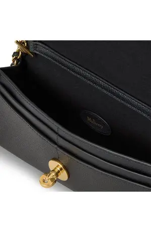 Mulberry Lily Leather Wallet On A Chain - Black