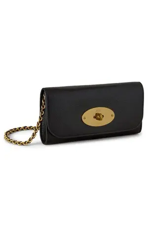 Mulberry Lily Leather Wallet On A Chain - Black