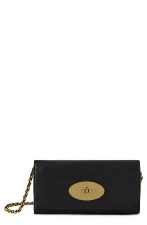 Mulberry Lily Leather Wallet On A Chain - Black