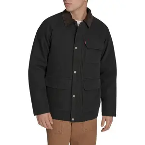 LEVI'S Cotton Canvas Field Jacket With Corduroy Collar Black