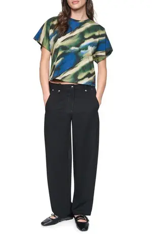 Dkny Barrel Leg Sanded Twill Pants
