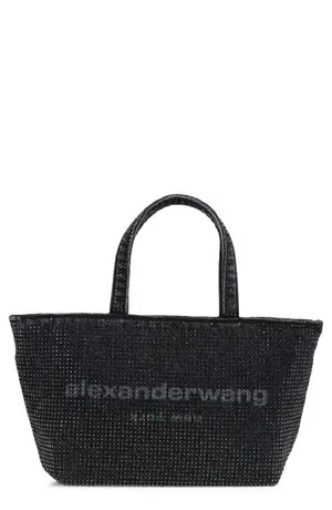 Alexander Wang Small Punch Hotfix Denim Tote - Grey Aged
