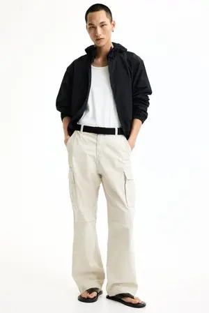 H&m Relaxed-fit Cargo Pants - Cream