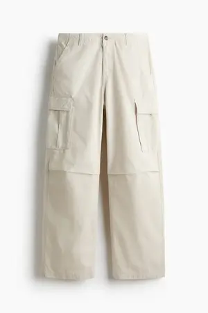 H&m Relaxed-fit Cargo Pants - Cream
