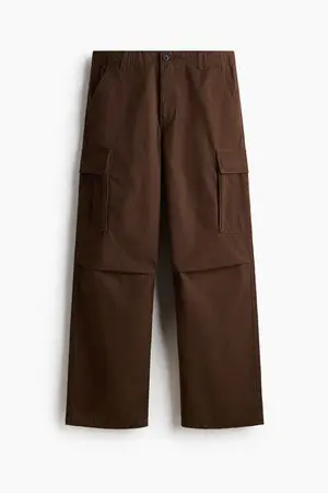 H&M Relaxed-fit Cargo Pants In Cotton - Dark Brown